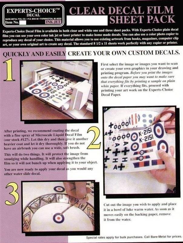 Clear Decal Film Three Sheet Pack - Inkjet - Modellbauversand Hanke, 10 ...