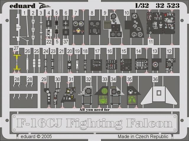 F-16CJ Interior for Tamiya - Eduard 32523