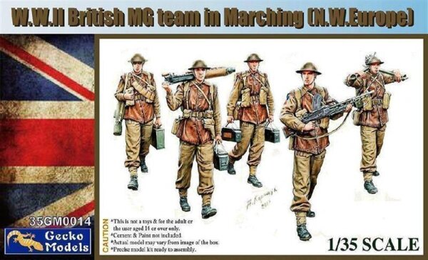 WWII British MG Team in marching - Modellbauversand Hanke, 15,79