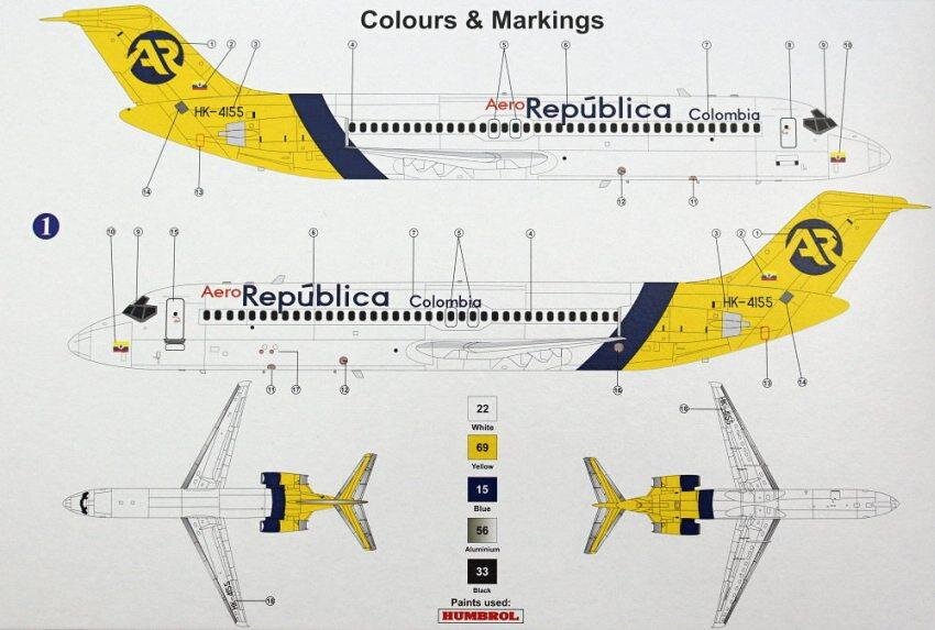 Douglas DC-9 Aero Republica Colombia - Modellbauversand Hanke, 16,90