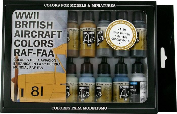 Model Air - British Aircraft RAF & FAA WWII-Set (16 Farben)