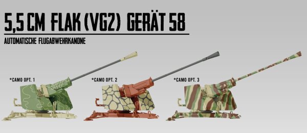 5,5cm Flak (VG2) Gerät 58 Autom. Flugabwehrkanone - Modellbauversand ...