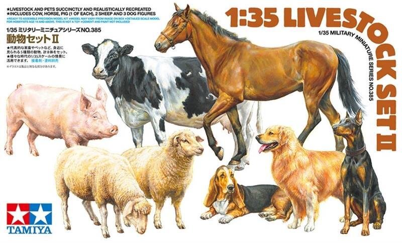 Tamiya 35385 - 1:35 Livestock Set II - Tiere vom Bauernhof