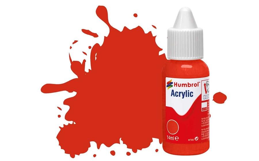 Humbrol Acrylfarbe Nr. 174 Signal Red Satin / Signalrot seidenmatt 14