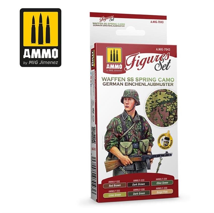 Figures Set - Waffen SS Spring Camo - German Einchenlaubmuster - A.Mi