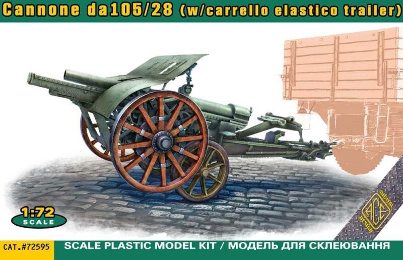 1/72 Cannone da105/28 w/ carrello elastico trailer - ACE 72595