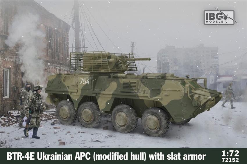 1/72 BTR-4E Ukrainian APC (modified hull) with Slat Armour - IBG 7215