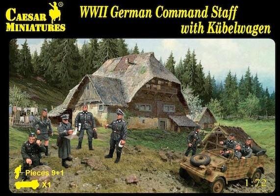 Caesar Miniatures H095 - WWII German Command Staff with Kübelwagen 1: