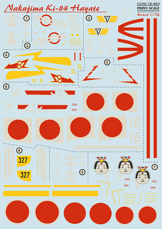 Print Scale 72-483 Nakajima Ki-84 Hayate Decals