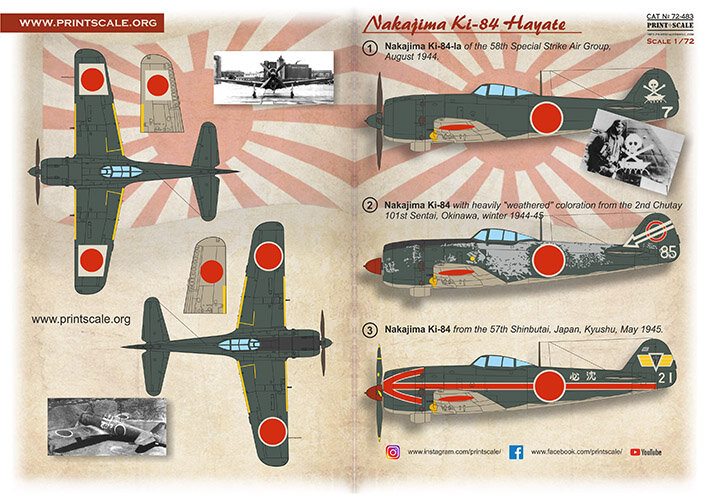 Print Scale 72-483 Nakajima Ki-84 Hayate Decals